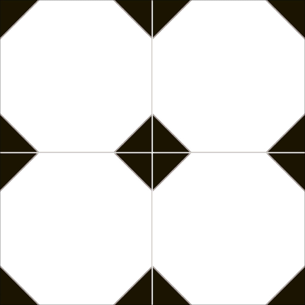 Black and White Traditional Diamond Pattern Ceramic Wall and Floor Til ...