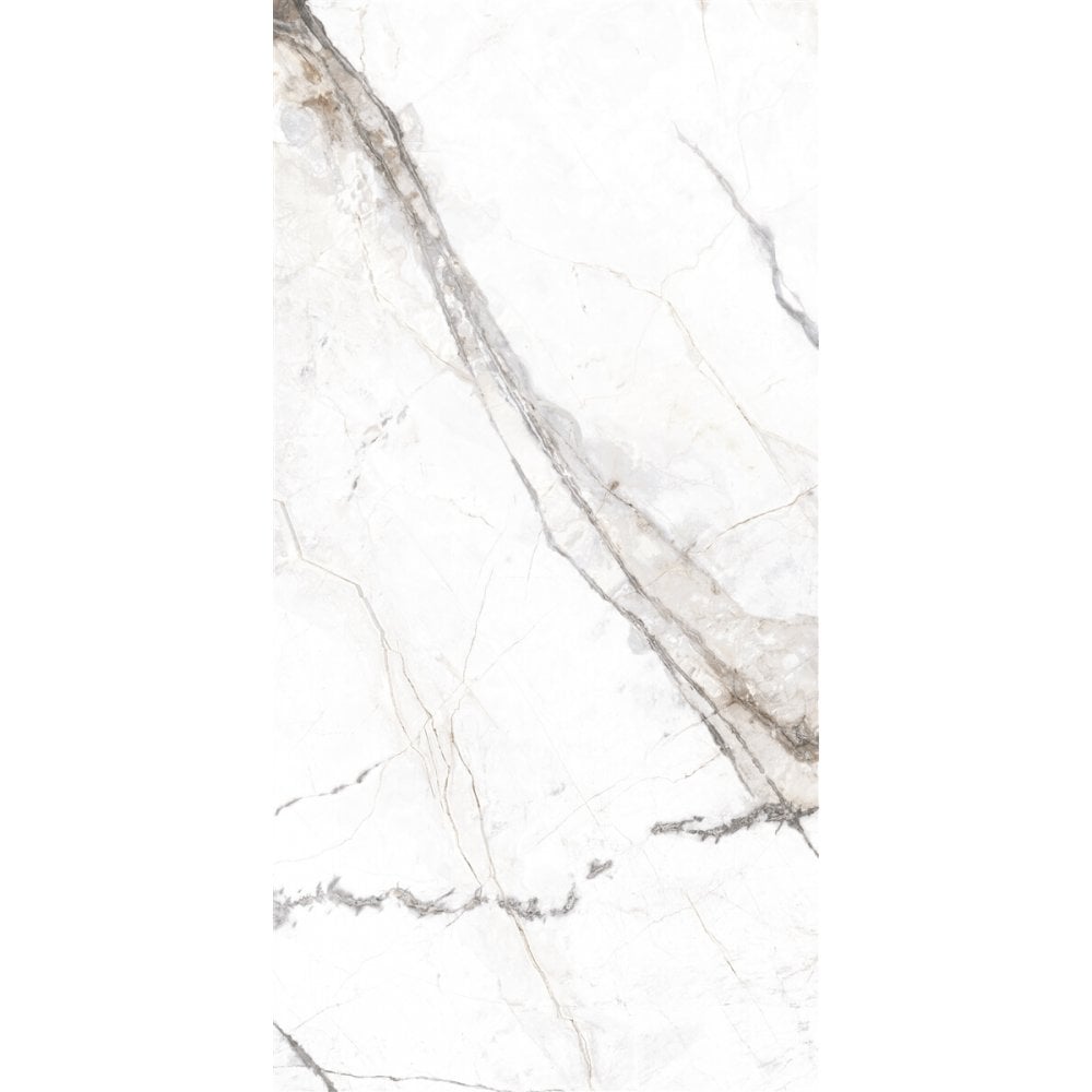 Calacatta Heavy Polished Porcelain Marble Effect 30x60cm Wall and Floor ...