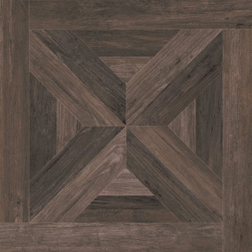 Chestnut Dark Brown Parquet Wood Effect 600x600mm Matt Floor Tile ...