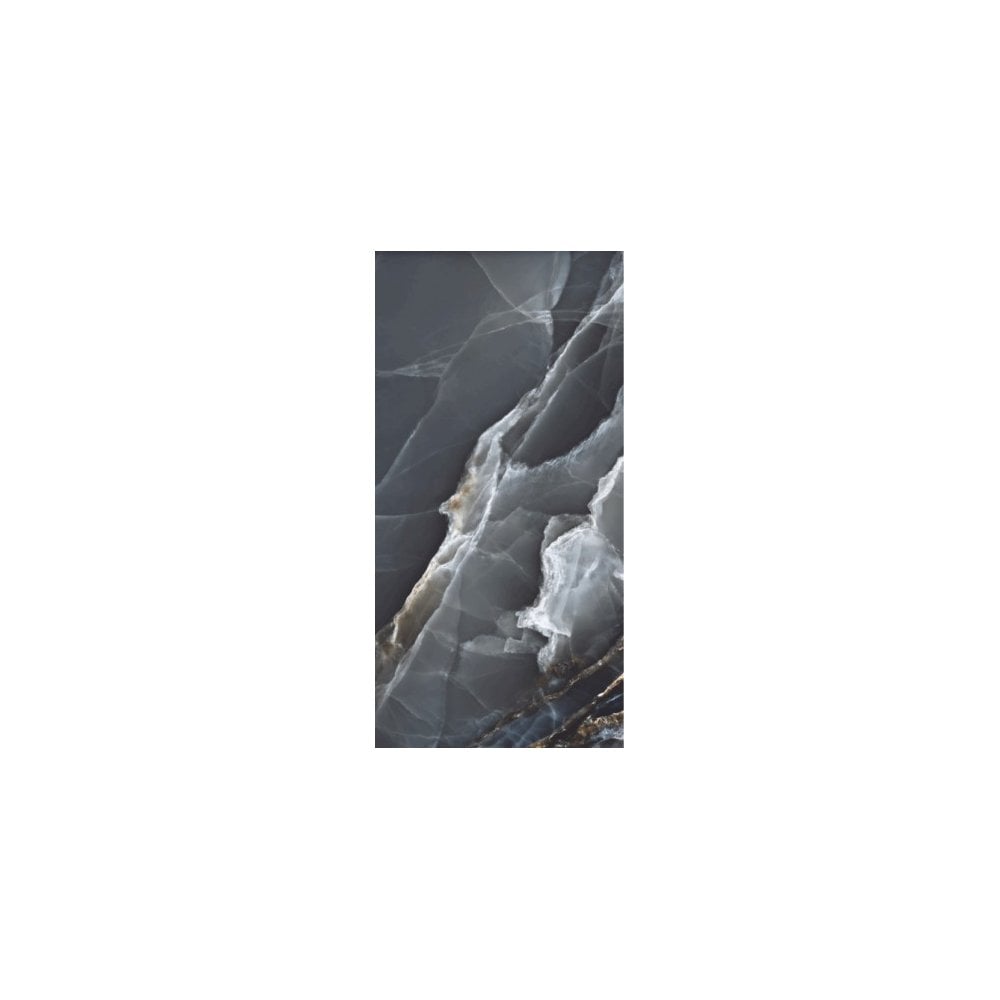 Elysian Onyx XL Eclipse Black 600x1200mm Polished Porcelain Marble Eff ...