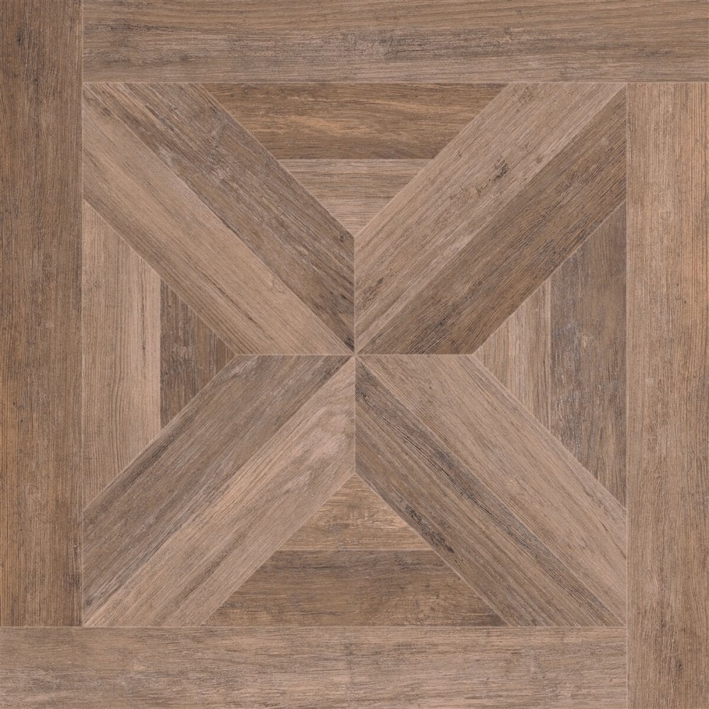 Honey Brown Parquet Wood Effect 600x600mm Matt Floor Tile – Premium Tiles