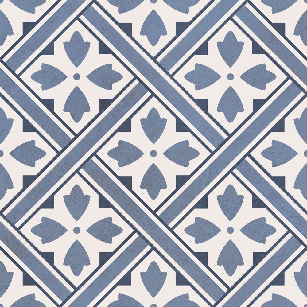 Mr Jones Midnight Blue Wall and Floor Porcelain 33x33cm Pattern Tile ...