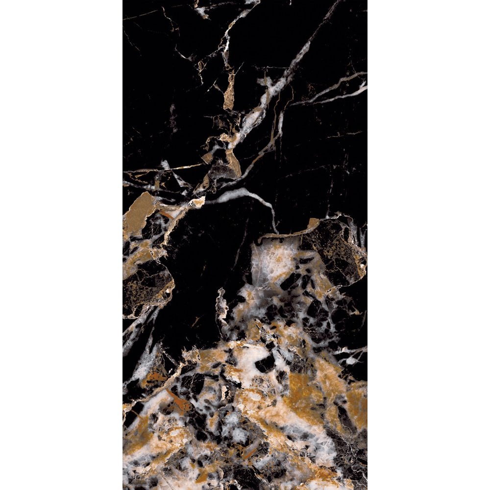 Noir Portoro Black and Gold Marble Effect 1200x600mm XL Matt Porcelain ...