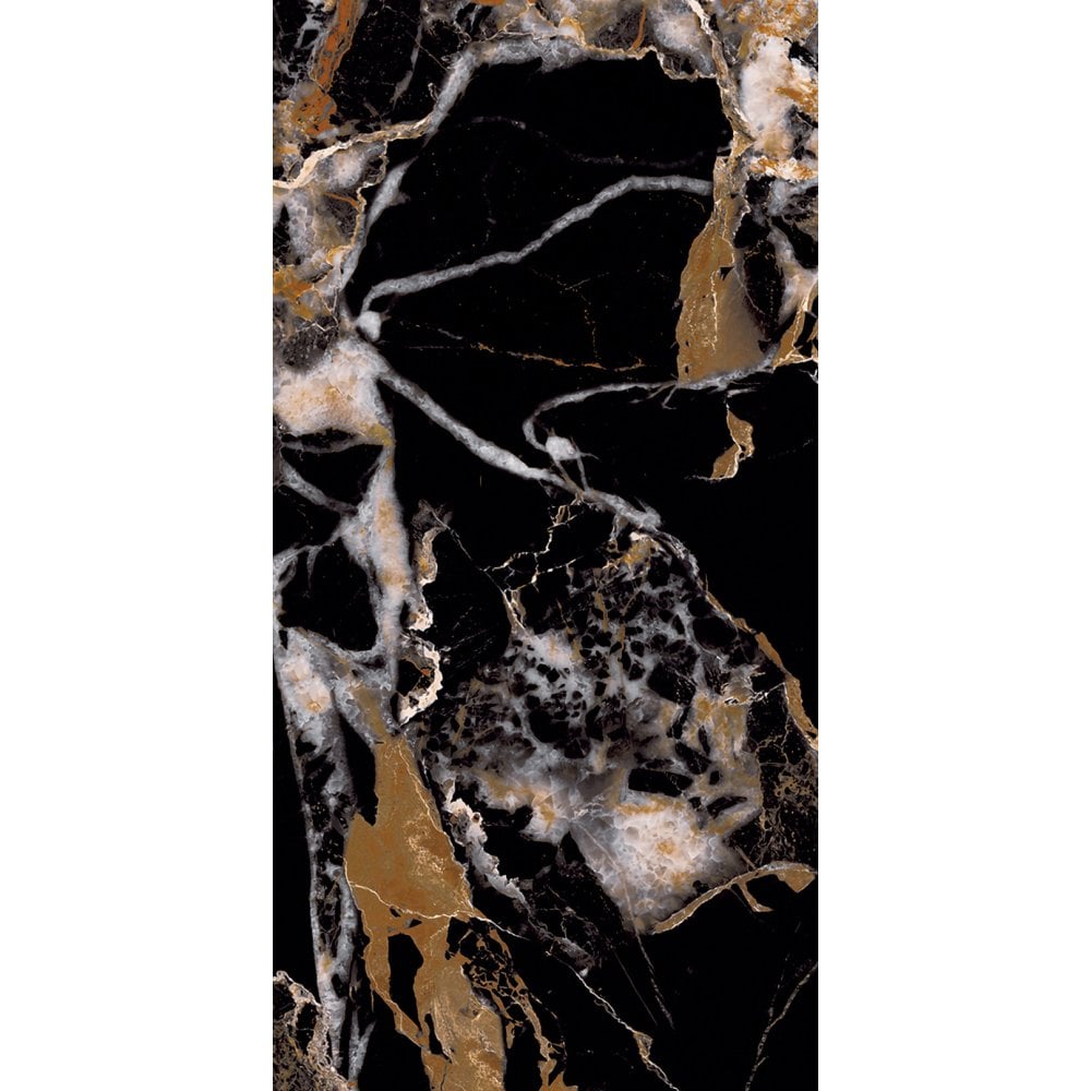 Noir Portoro Black and Gold Marble Effect 1200x600mm XL Matt Porcelain ...