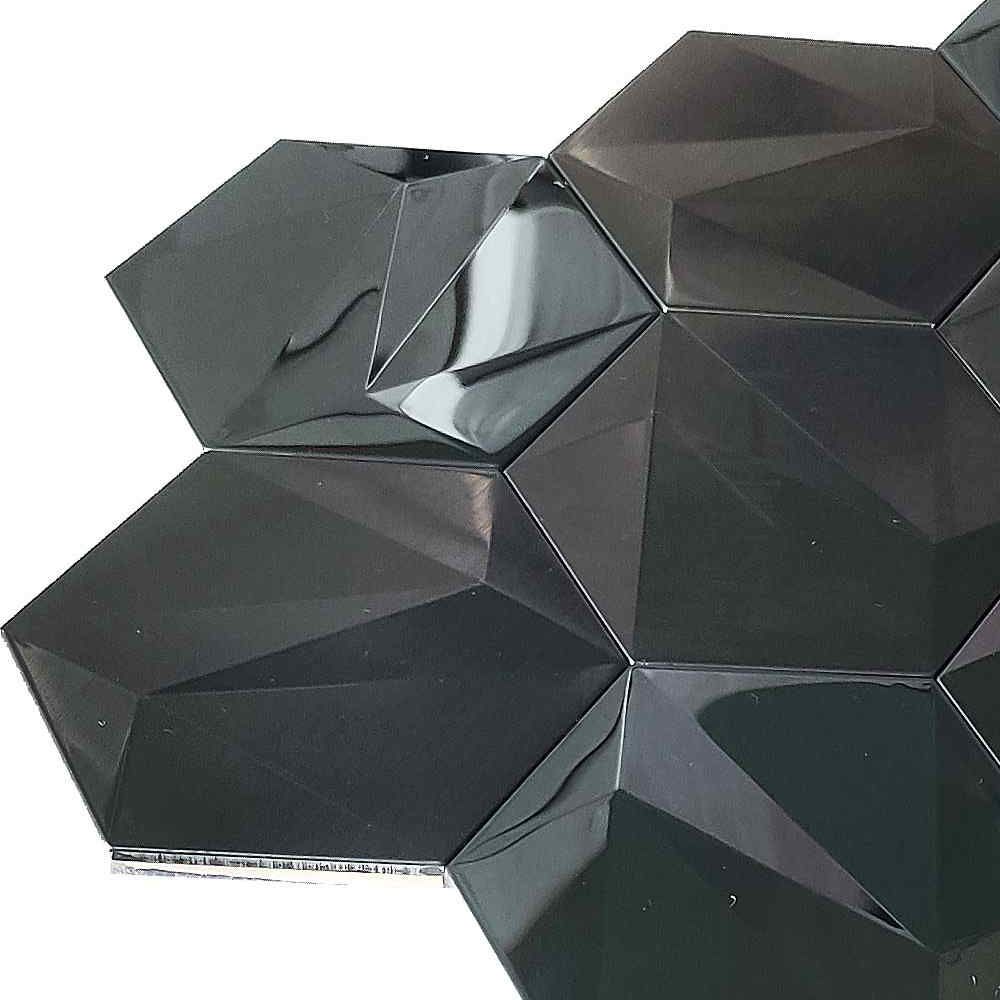 Onyx Black Hexagon 3D Wall Mosaic Tile – Premium Tiles