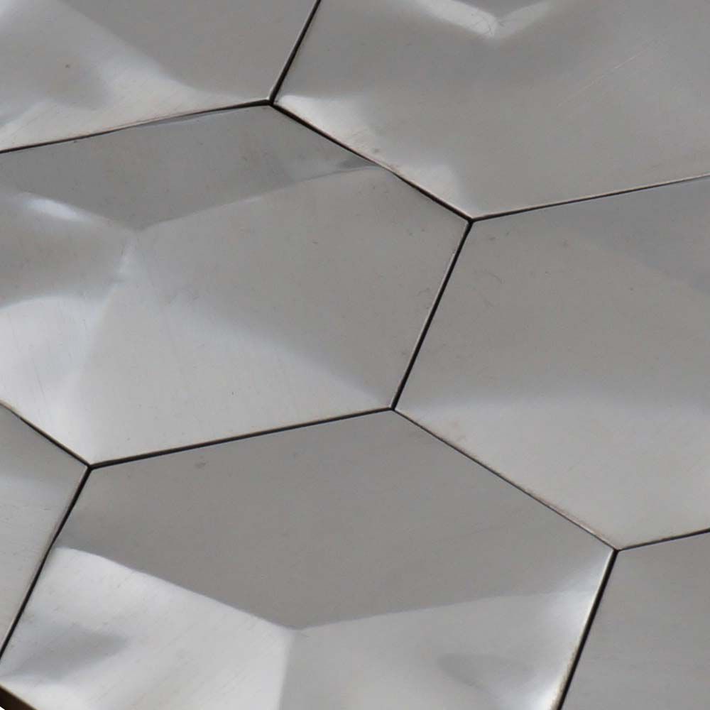 Silver Hexagon 3D Wall Mosaic Tile – Premium Tiles