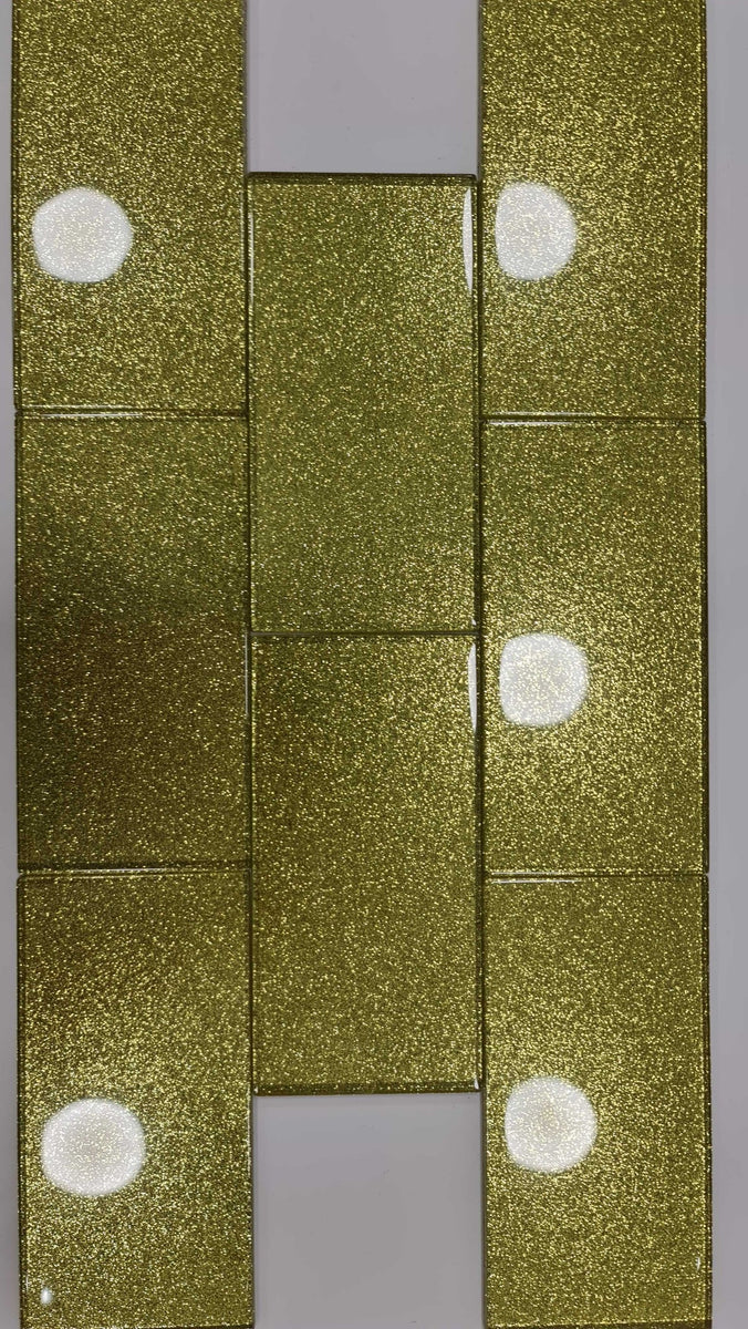 Sparkle Gold Glitter Glass Metro 7.5x15cm Wall Tile – Premium Tiles
