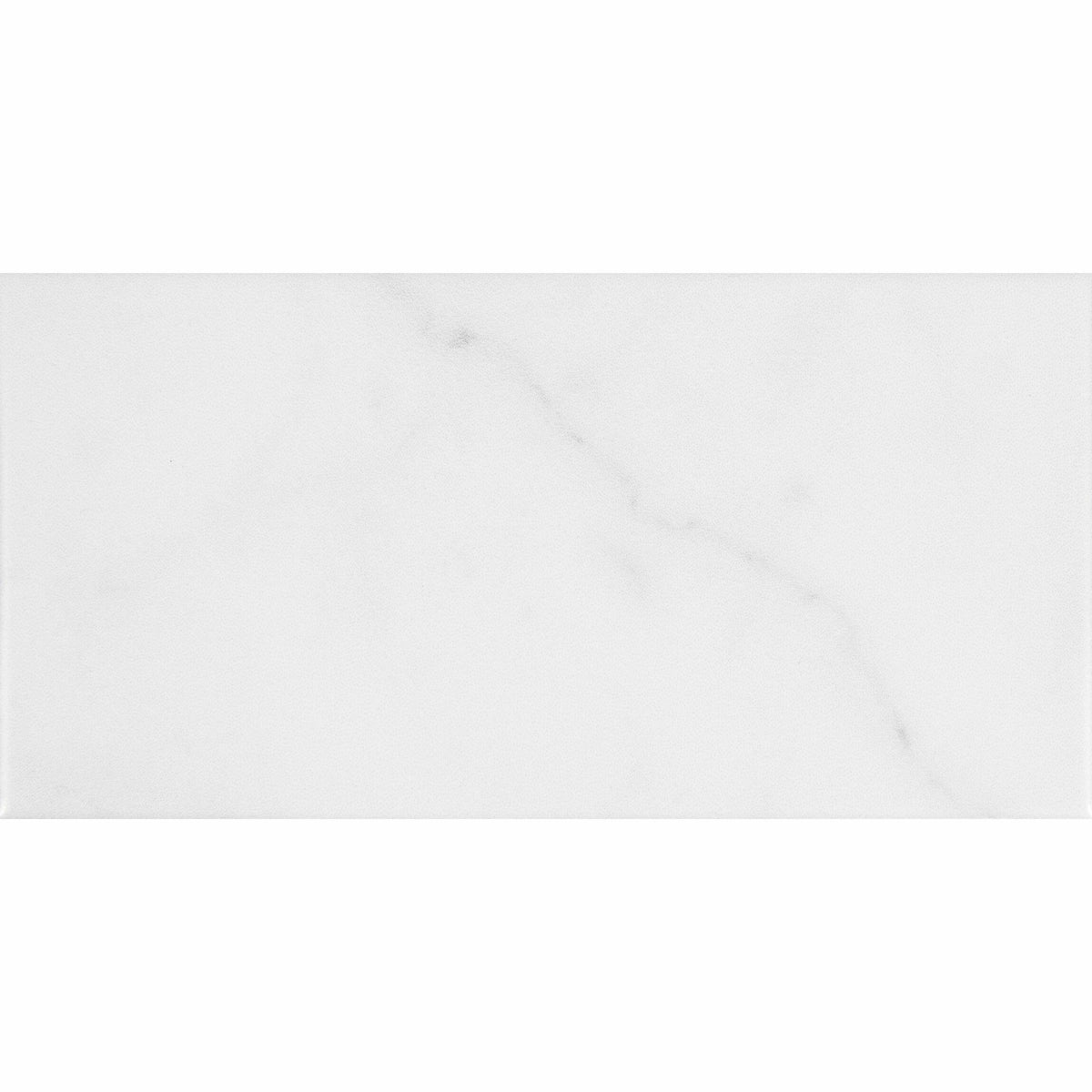 Tau Calacatta Matt Marble Effect Flat Metro Brick 7.5x15cm Tile ...