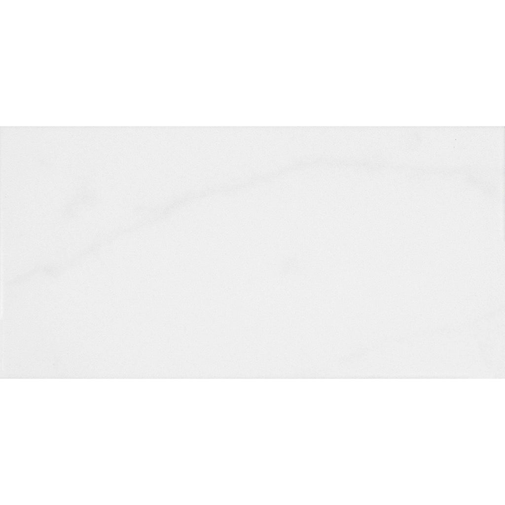 Tau Calacatta Matt Marble Effect Flat Metro Brick 7.5x15cm Tile ...