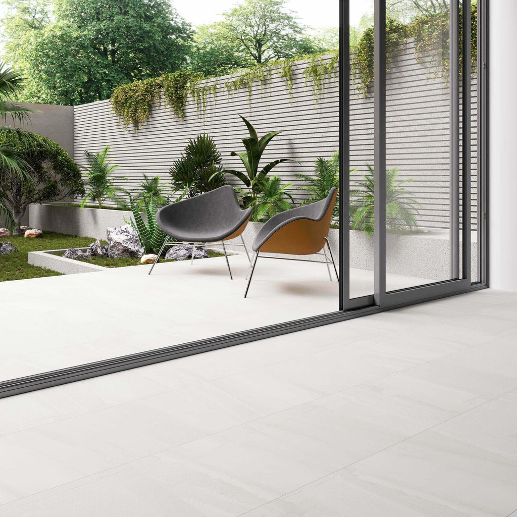 Terra Off White Stone Effect Porcelain Indoor and Outdoor 60x60cm Floor ...