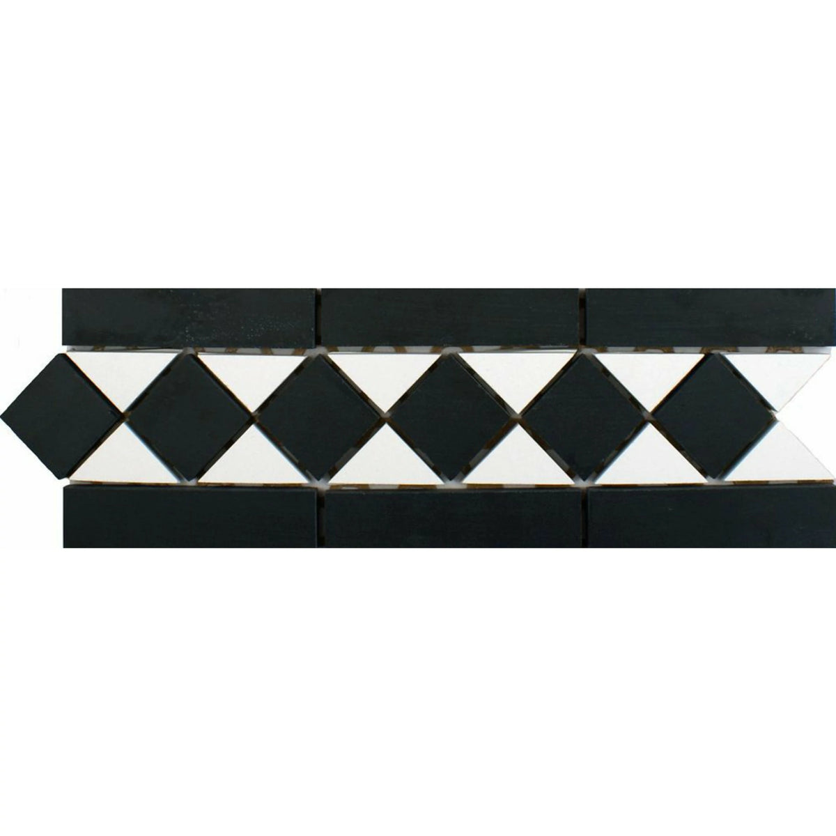 Traditional Diamond Back and White Quarry Border Tile – Premium Tiles