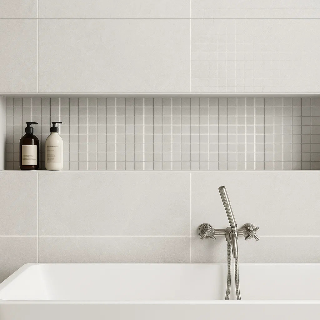 Glacier White 600x300mm Porcelain Stone Effect Floor Tile | R10 Anti ...