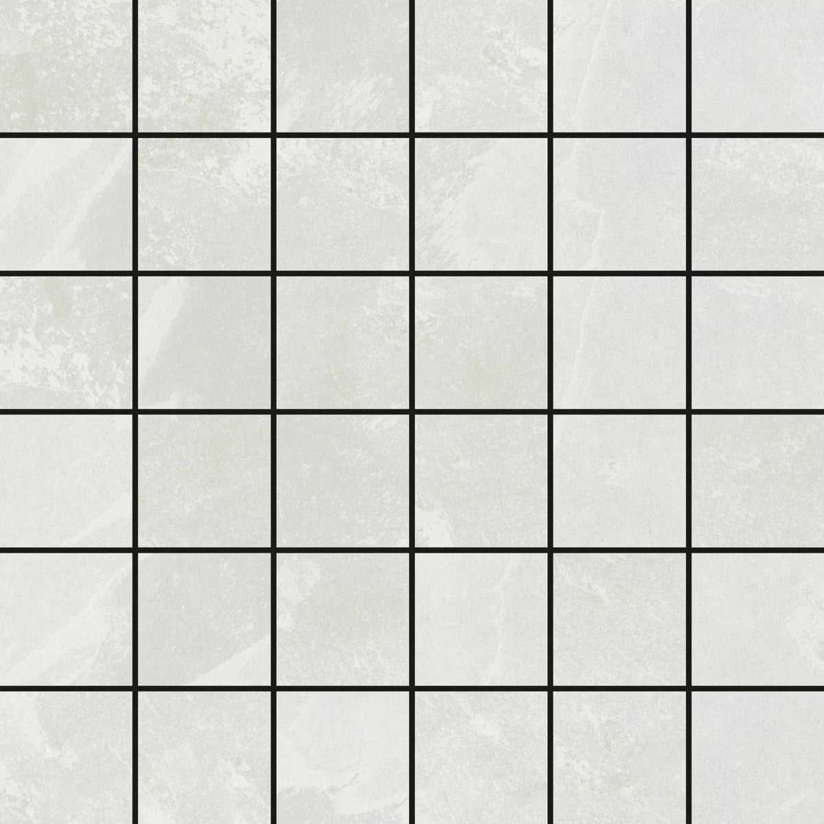 Glacier White Porcelain Stone Effect Mosaic Tile | R10 Anti-Slip ...