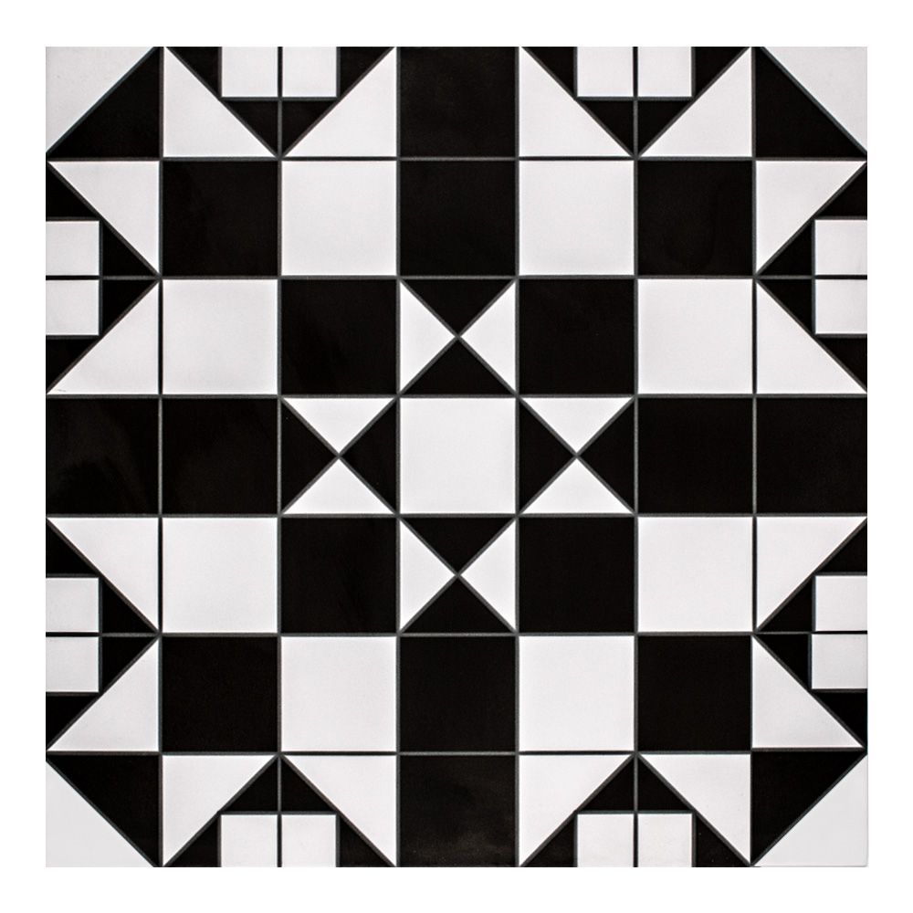 Victorian Black and White Traditional Pattern Ceramic Wall and Floor T ...