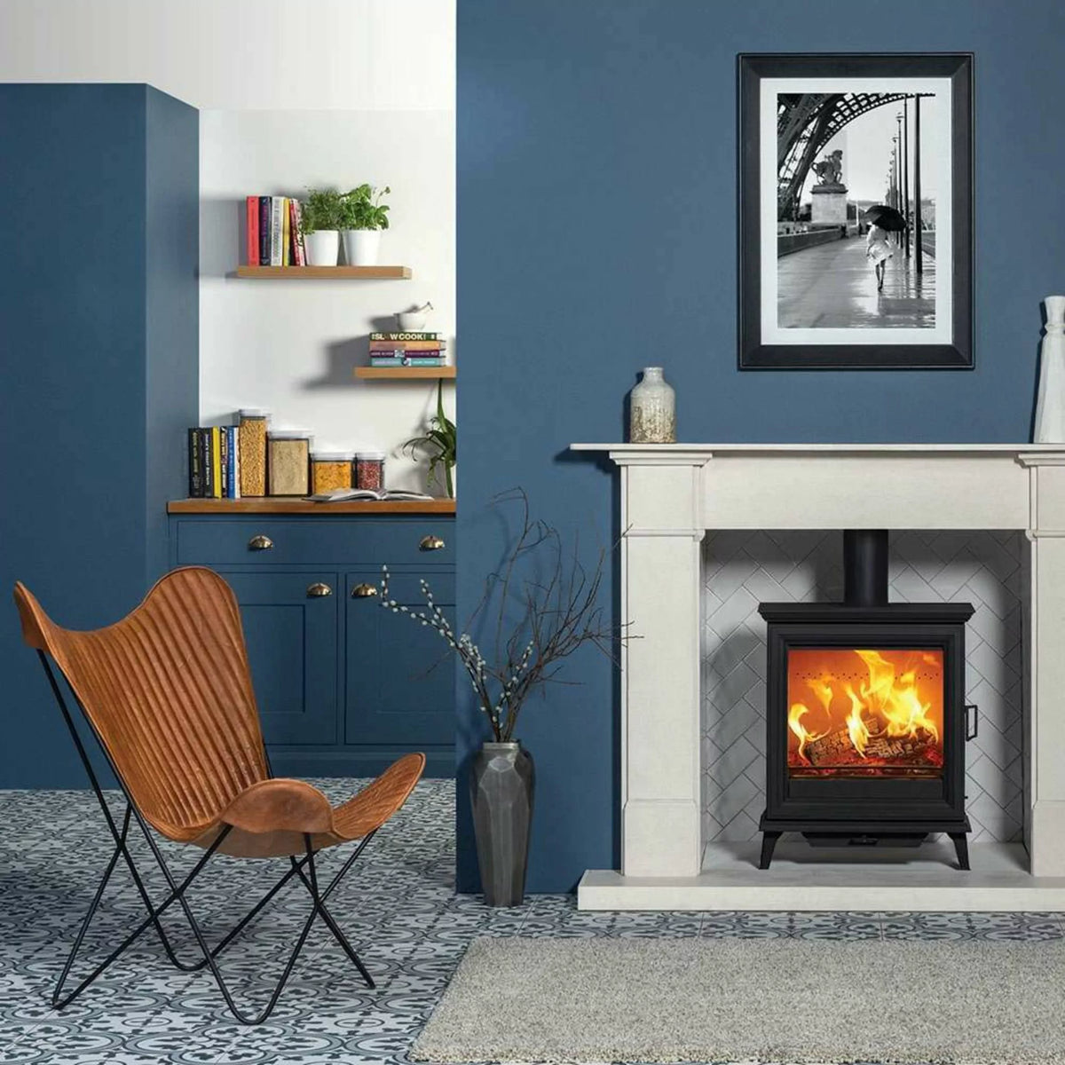 Victorian Henley Dark Blue Pattern Ceramic Wall and Floor Tile ...