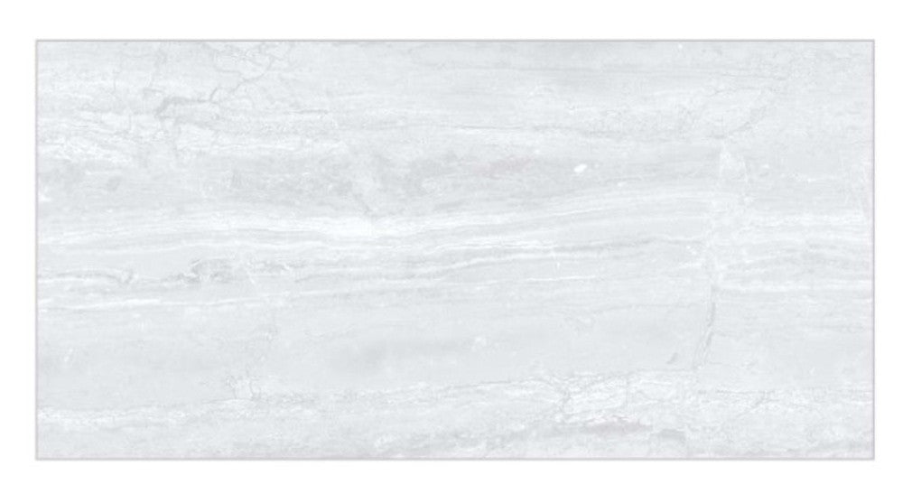 Wave Light Grey Polished Porcelain Stone Effect 600x300mm Wall and Flo ...