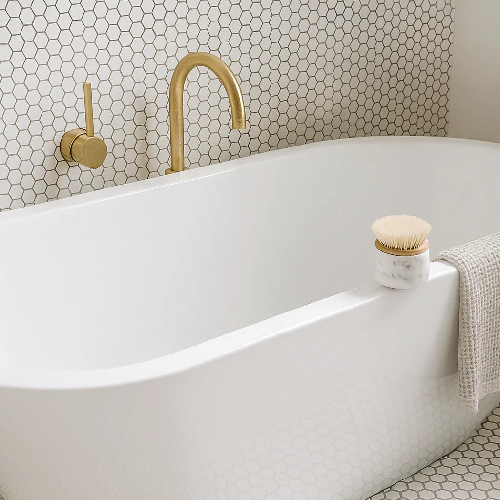 Eterna Hexagon Piccolo White Matt Mosaic Wall and Floor Porcelain Tile ...
