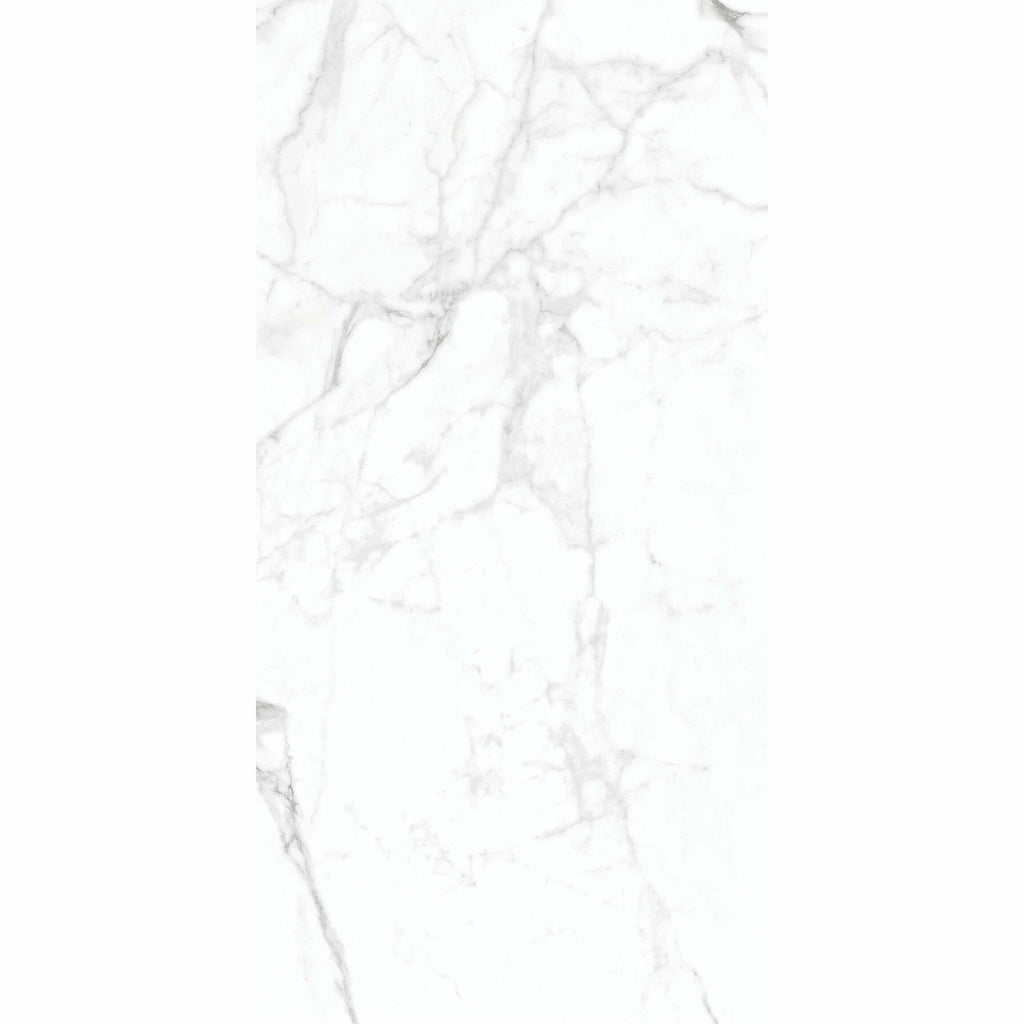 XL White Marble Effect 600x1200mm Polished Porcelain Wall and Floor ...