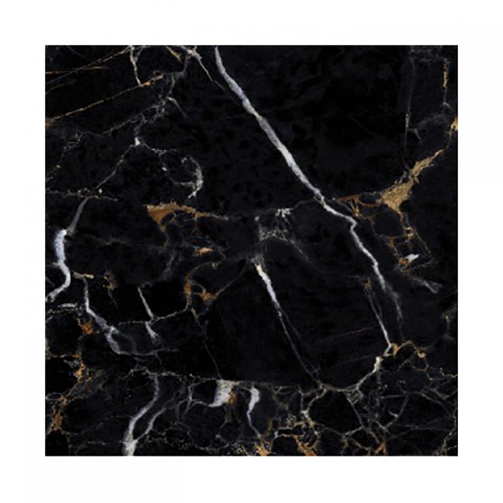 Nero Marquina Mystic Polished Black and Gold Marble Effect 60x60cm Wall ...