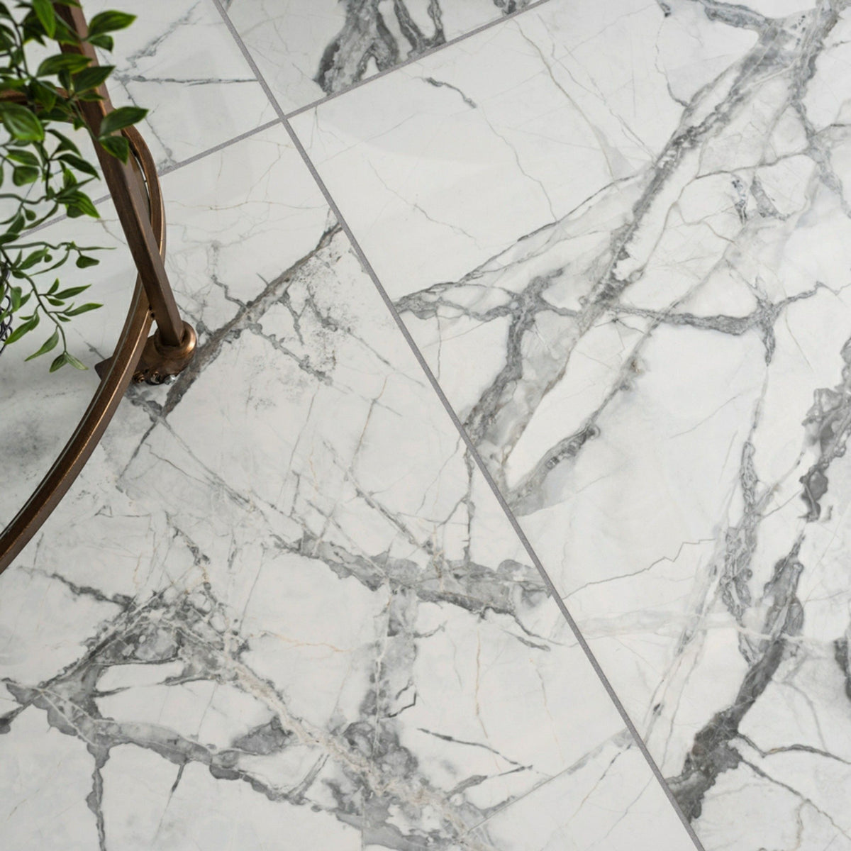 Allure Calacatta Polished Marble Effect 90x90cm Tiles – Premium Tiles